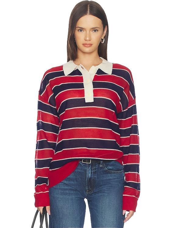 MOTHER MOTHER Striped Knit Long Sleeve Shirt